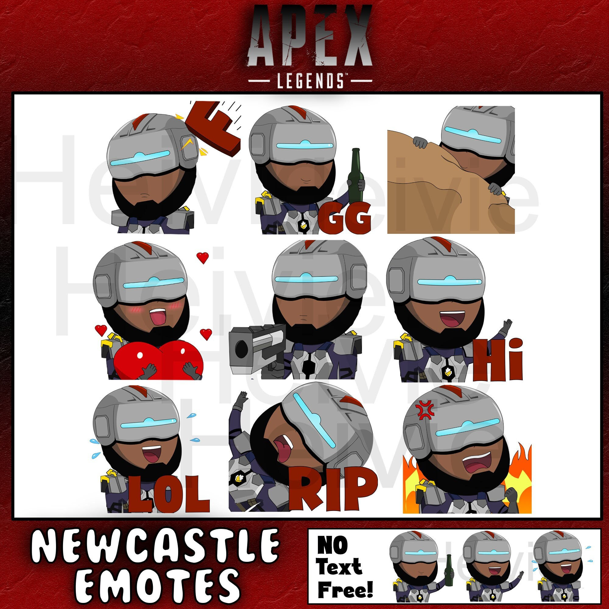 Apex Legends Newcastle Chibbi Emotes for Twitch, Youtube, Discord, Etc ...