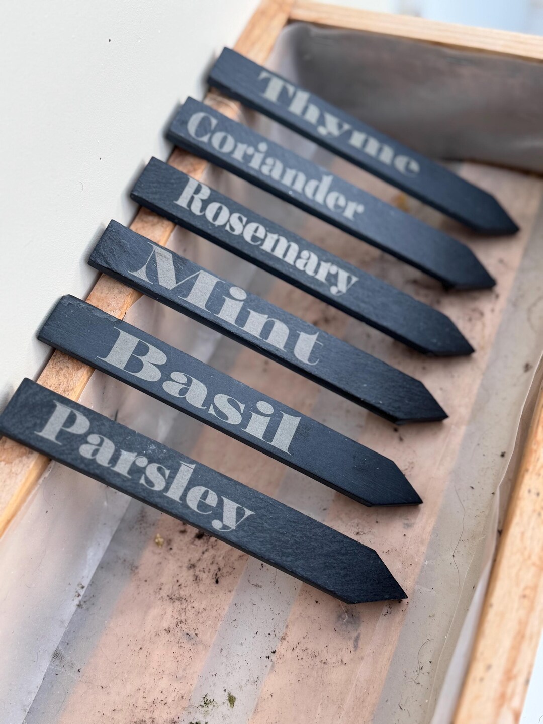 Engraved Slate Herb Garden Markers, Eco-friendly Plant Labels - Etsy