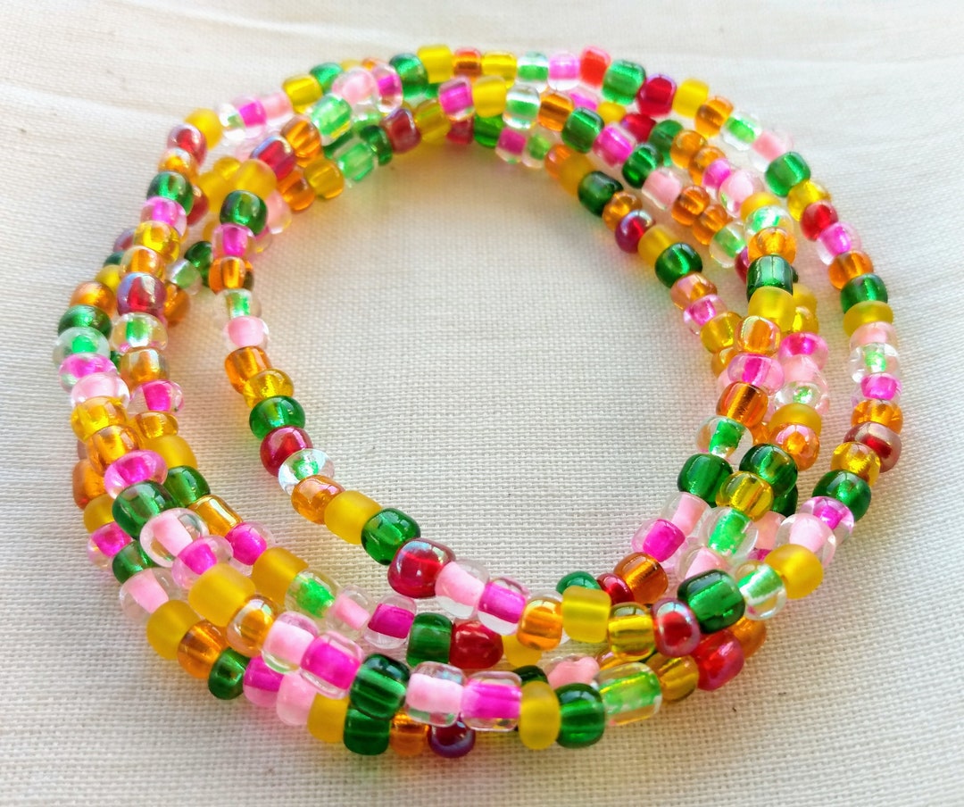 Confetti, Multi-colored Bead Bracelets, Stackable Bracelets, Candy ...