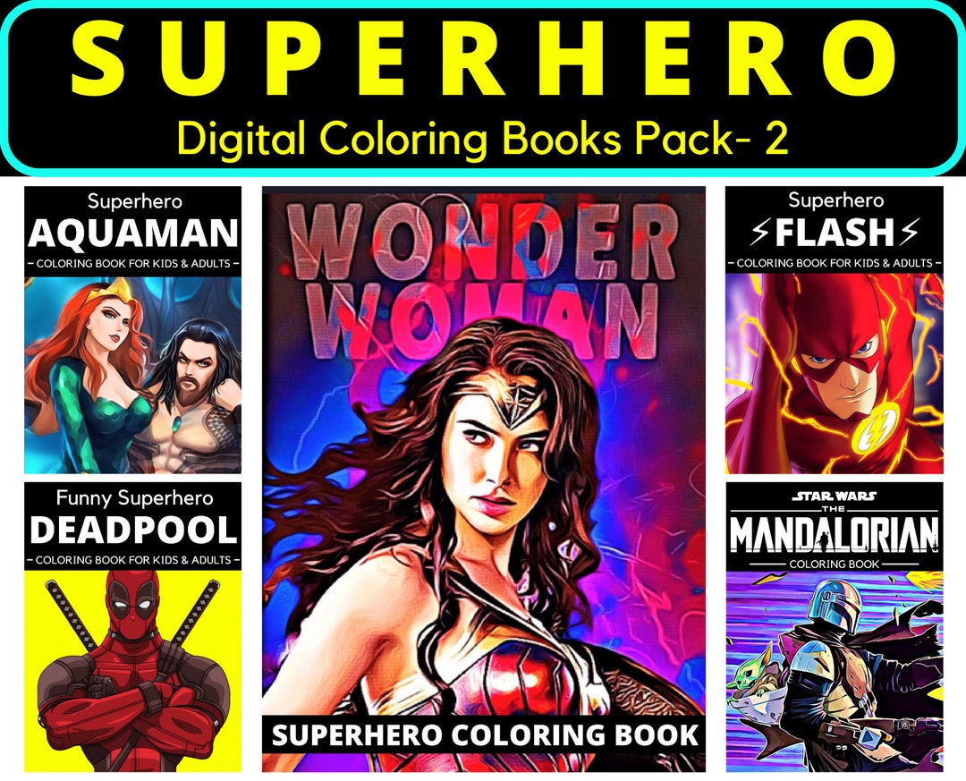 5 in 1 Popular MARVEL Superhero Coloring Books Pack, Avengers Coloring ...