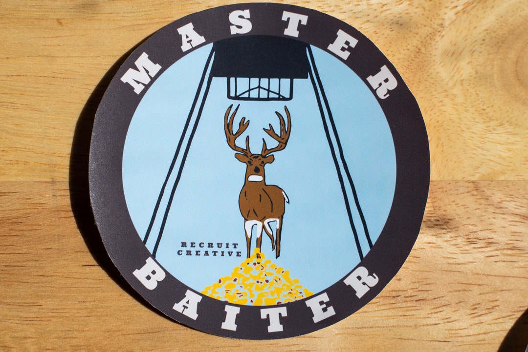 Master Baiter Sticker, Funny Hunting Sticker, Fishing Master Baiter ...