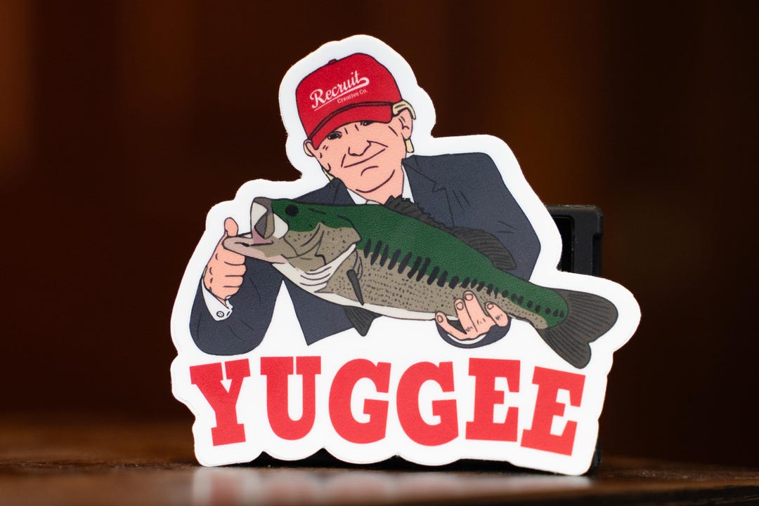 Trump Fishing YUGGEEE Waterproof Sticker, Donald Trump Sticker, Funny ...