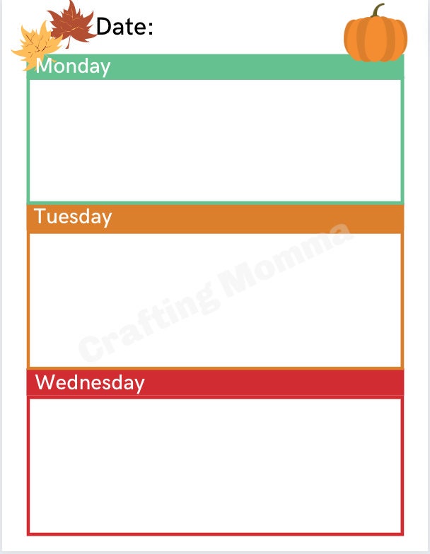 Digital Planner, Autumn Themed Printable Monthly, Weekly, Daily ...