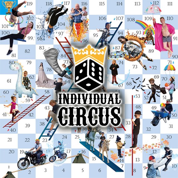 Board Game Inidvidual Circus snakes and Ladders - Etsy