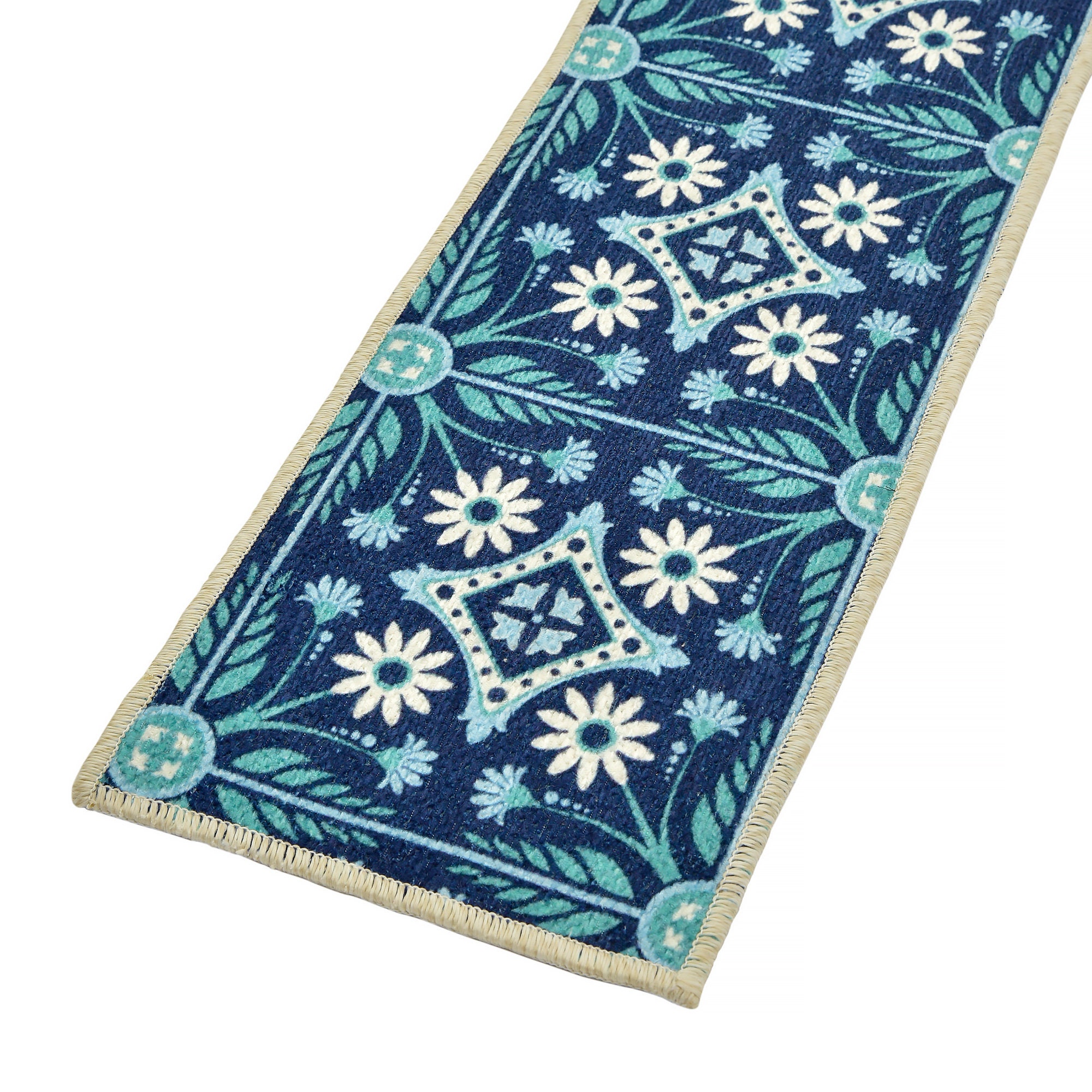 Daisy Pattern Stair Rug Blue Boho Stair Treads Carpet Modern - Etsy