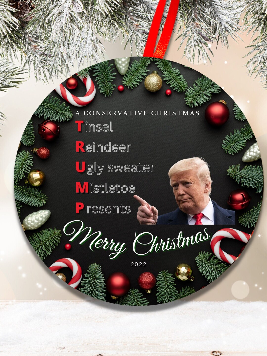 Conservative Trump Christmas Ornament FJB Meme Ornament - Etsy