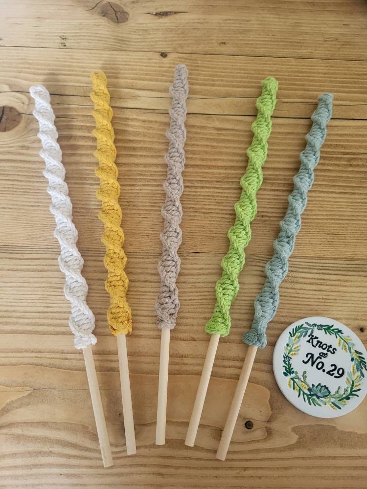 Colourful Plant Supports, Handmade Knotted Plant Supports, Macrame ...