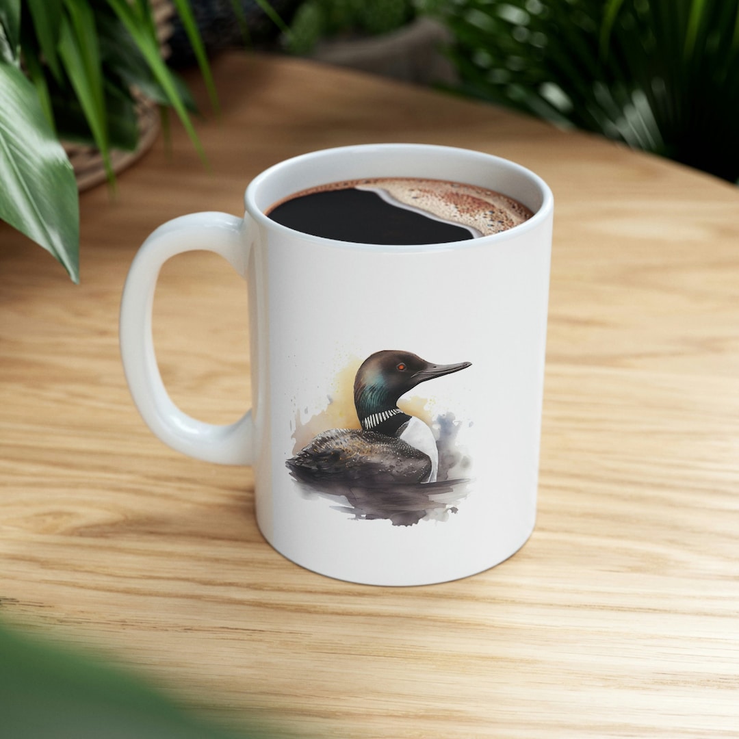 Minnesota Loon Mug Best Common Loon Gifts Watercolor Lake Loon Lake ...