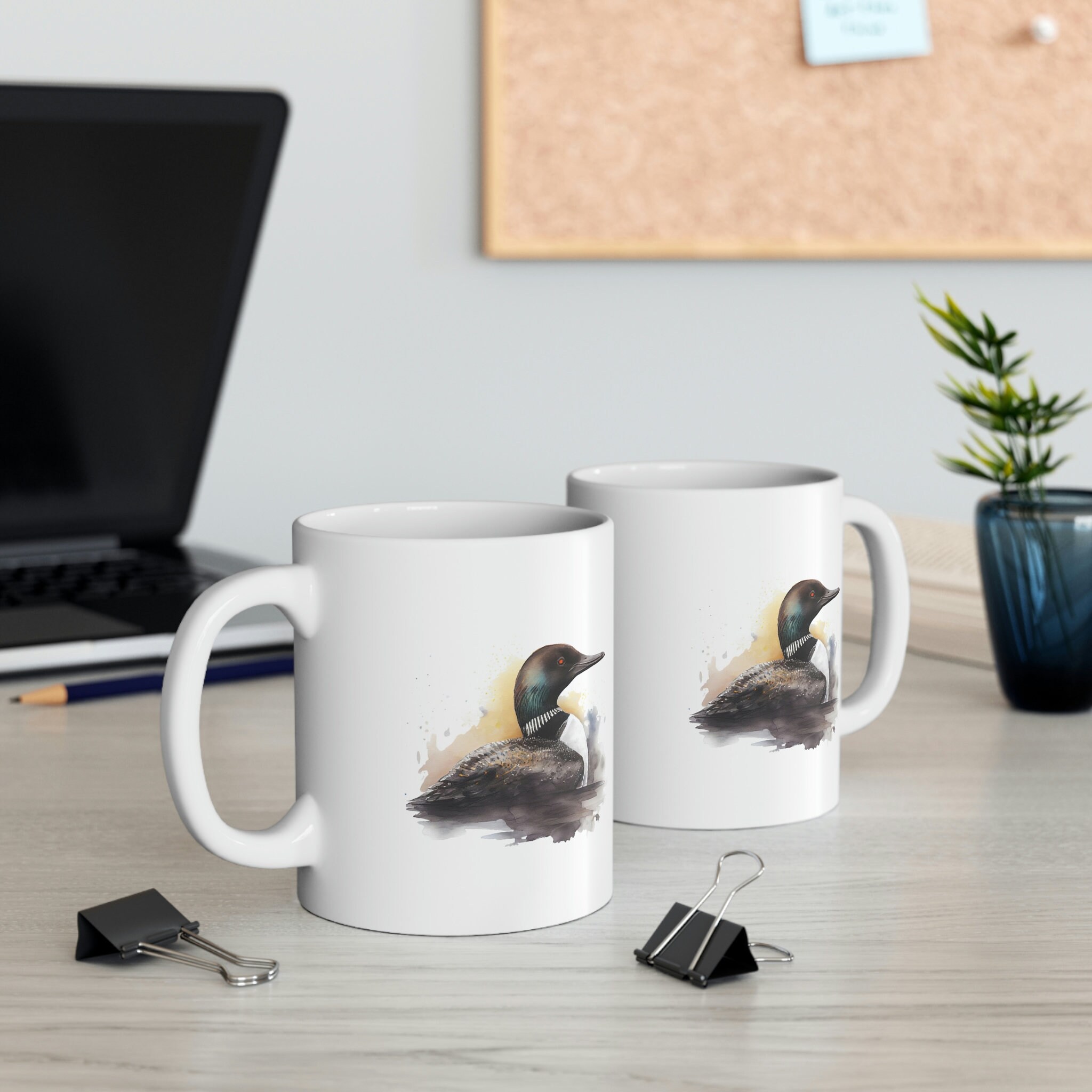Minnesota Loon Mug Best Common Loon Gifts Watercolor Lake Loon Lake ...