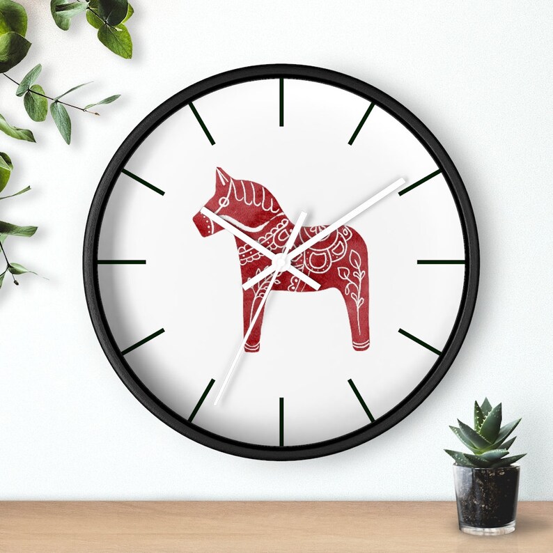 Swedish Dala Horse Clock | Sweden Decor * Nordic Decor * Swedish Folk ...