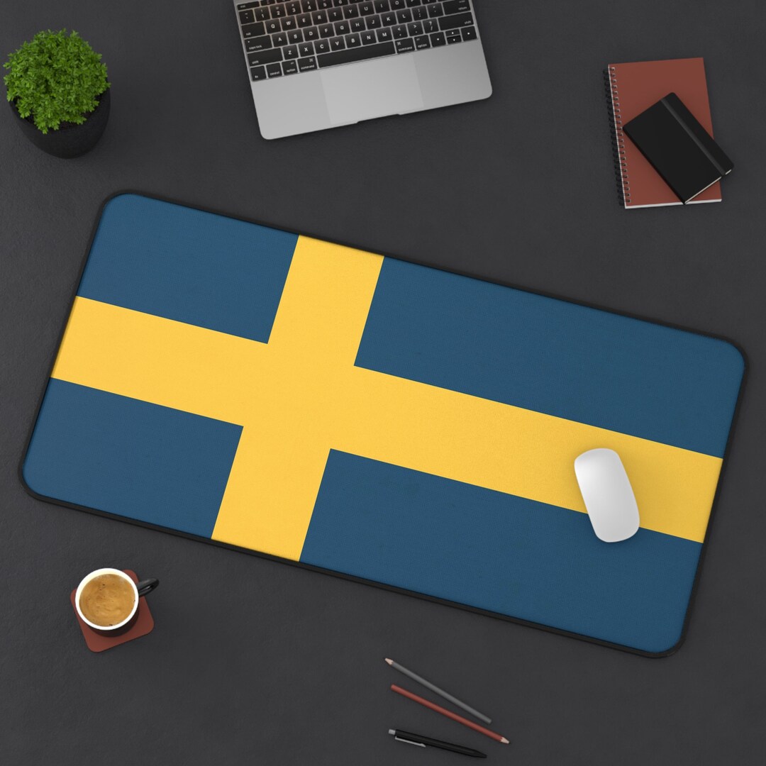 Swedish Flag Desk Mat Sweden Mousepad Nordic Gift Scandinavian Gifts ...