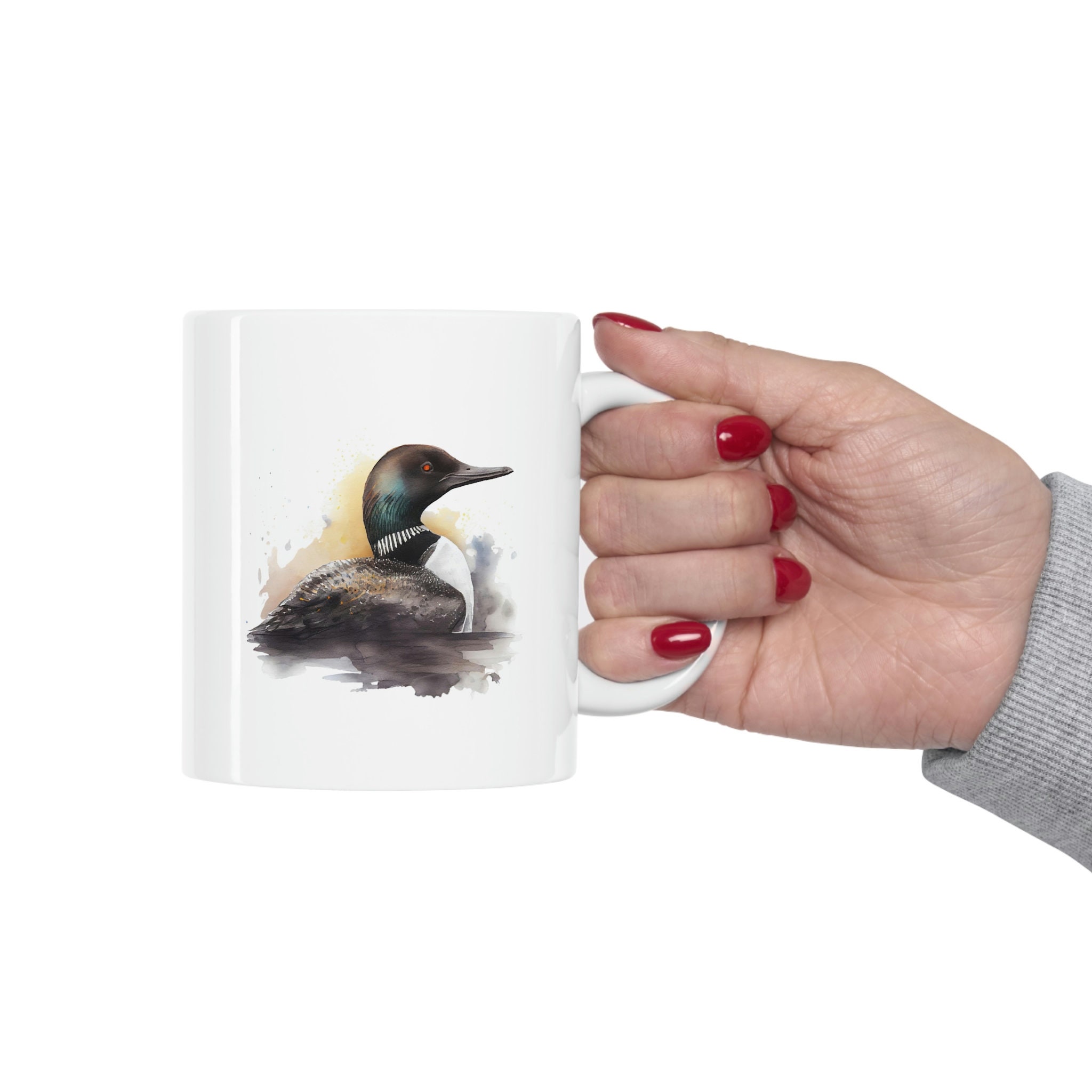 Minnesota Loon Mug Best Common Loon Gifts Watercolor Lake Loon Lake ...
