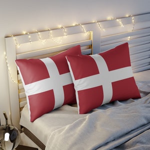 Danish Flag Decorative Pillow Cover Denmark Modern Scandinavian Decor ...
