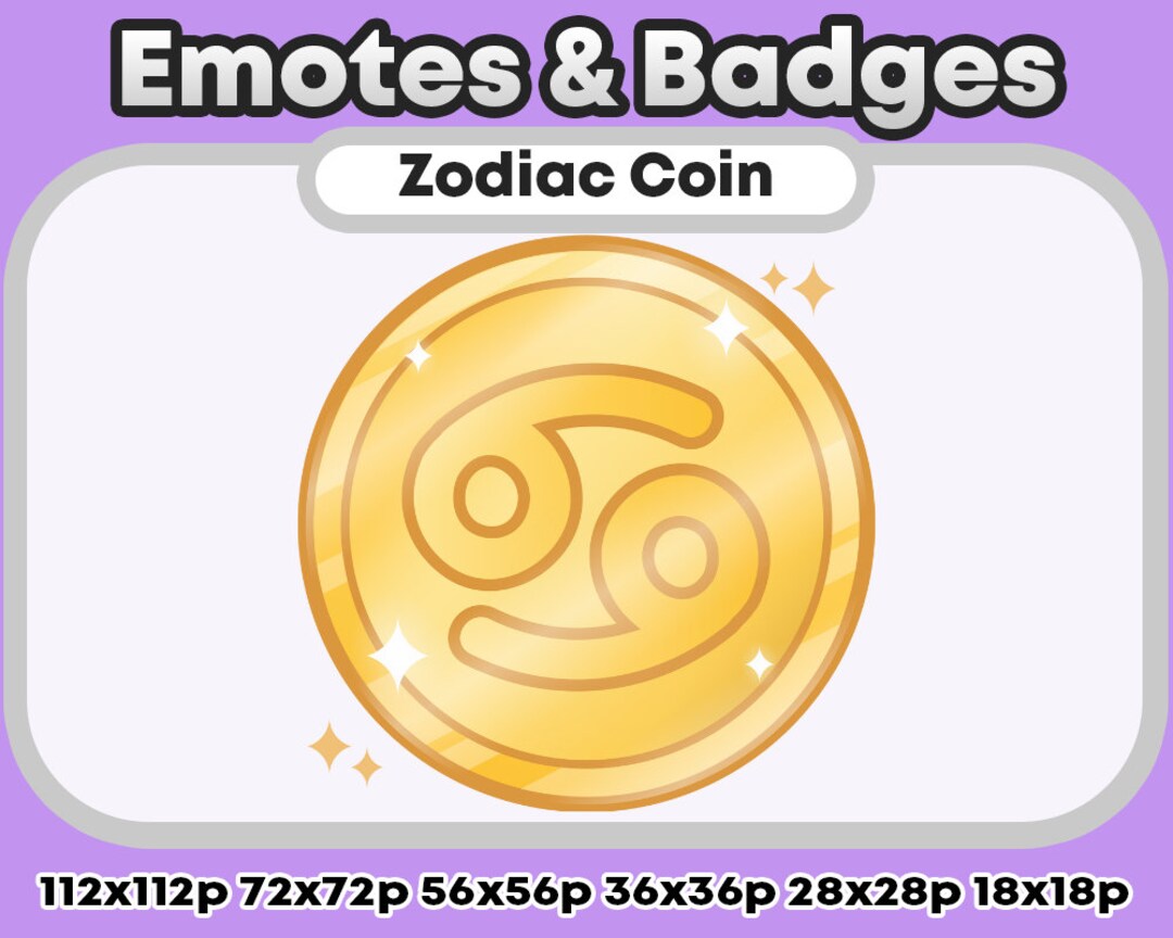 Gold Cancer Metallic Zodiac Token Channel Points/ Emote / Role Icons or ...