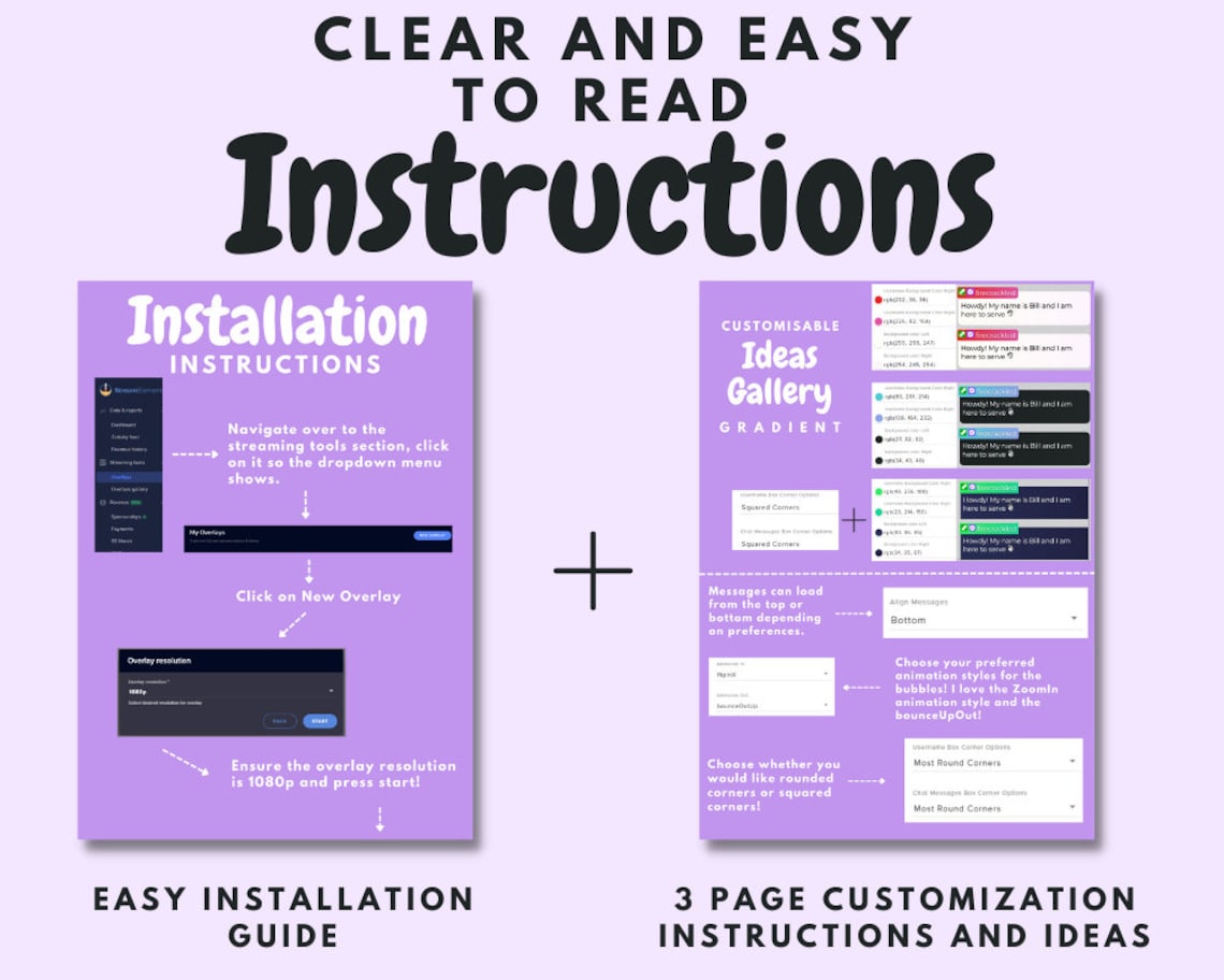 Customizable Gradient Twitch Chat Widget Animated Works With OBS Studio ...