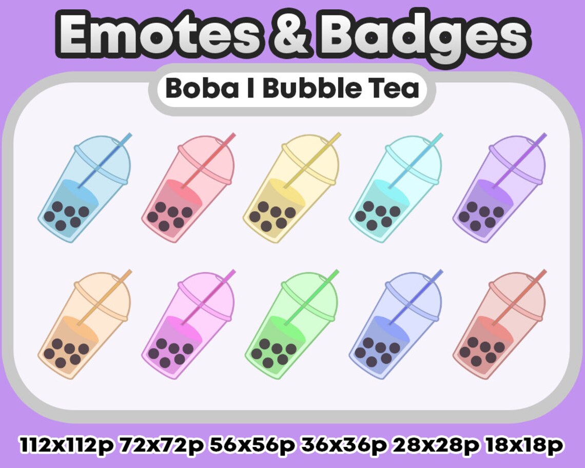 10x Boba/bubble Tea Sub & Bit Badges/emotes for Twitch, Youtube ...