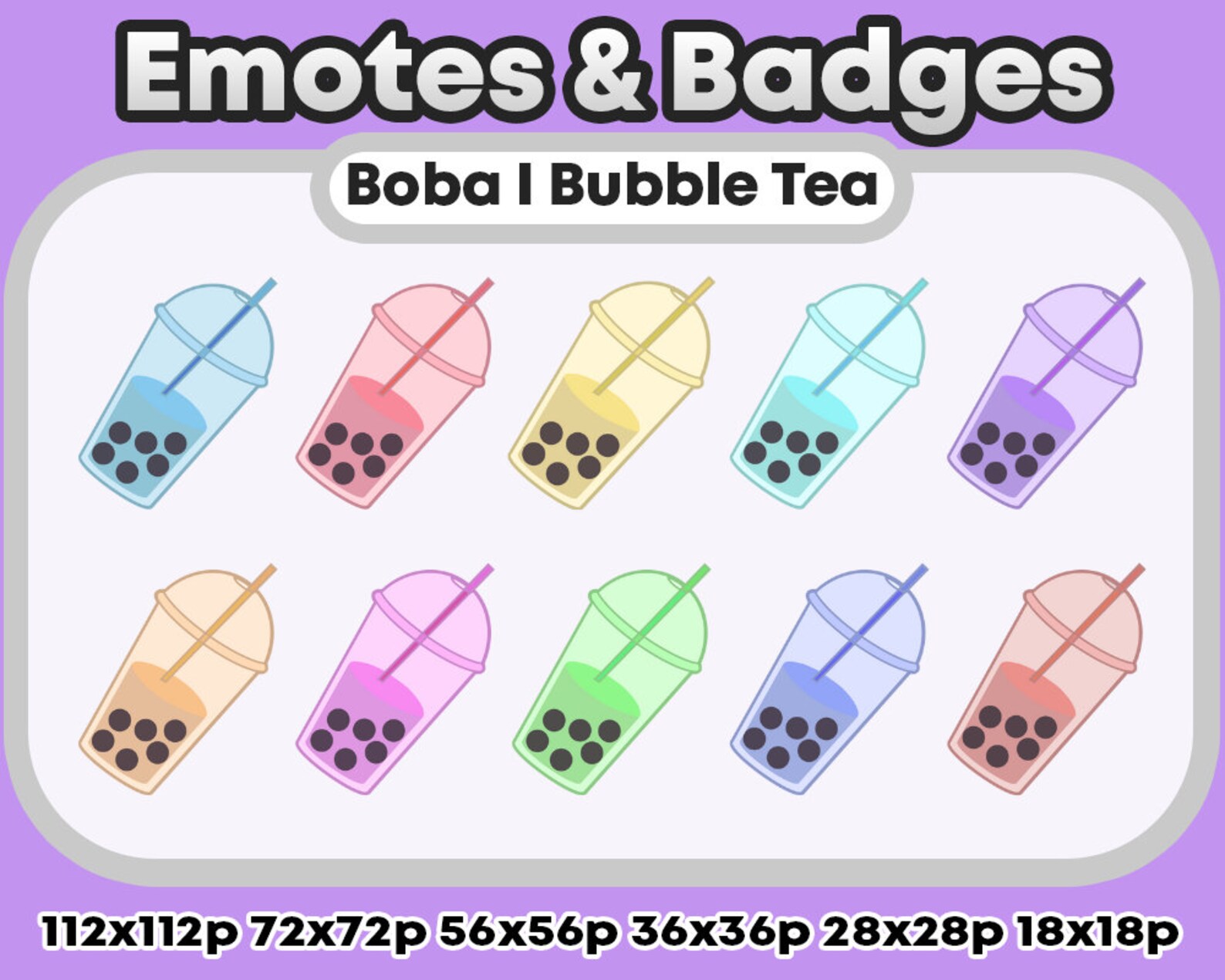 10x Boba/bubble Tea Sub & Bit Badges/emotes- for Twitch, Youtube ...