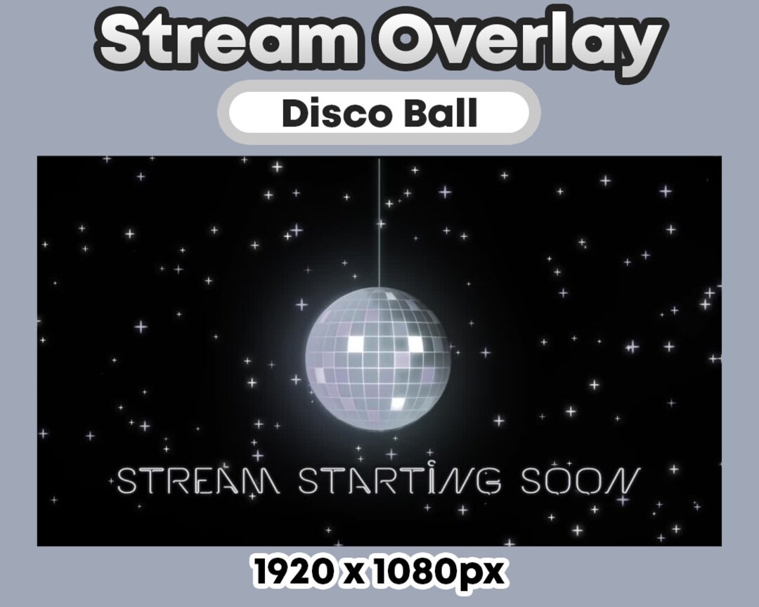 Animated Starry Disco Ball Twinkling - Silver Twitch Overlays Scenes ...