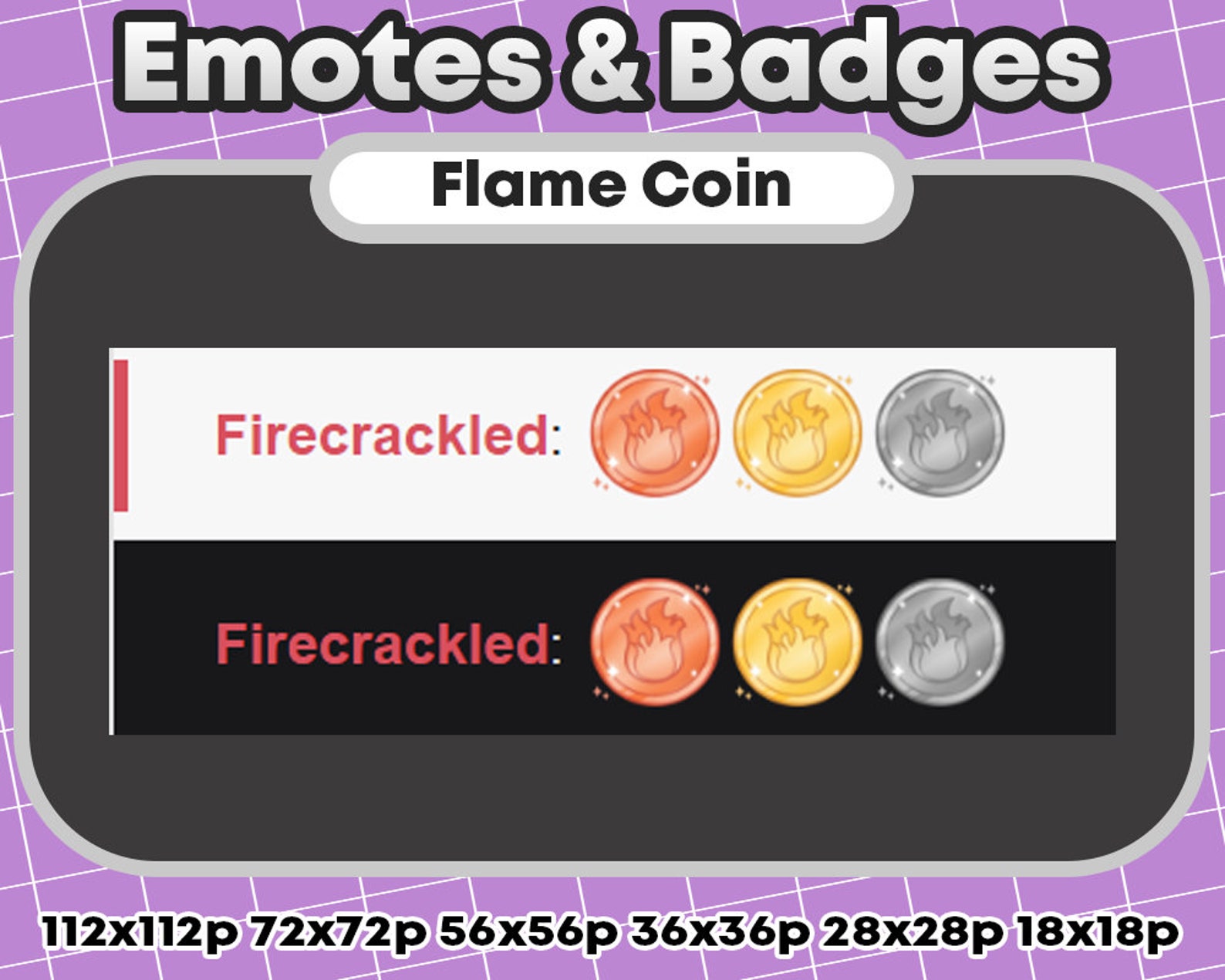 3x Metallic Fire Token/flame Token Channel Points Role Icons or Badges ...