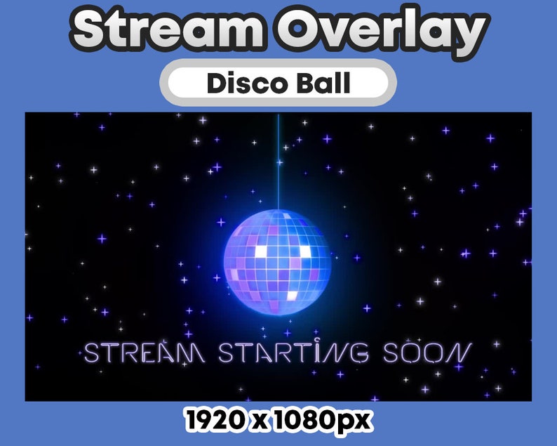 Animated Starry Disco Ball Twinkling - Blue Twitch Overlays Scenes ...