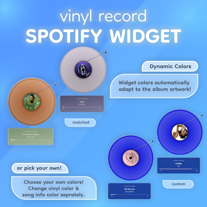 Customizable Spotify Stream Widget - Dynamic Album Colors, OBS Studio ...