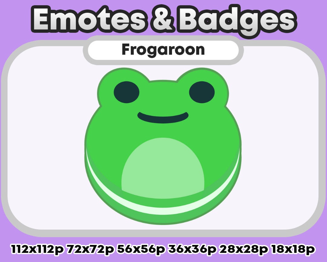 Green Frogaroon Dessert Frog/froggy Emote, Channel Points, Role Icons ...