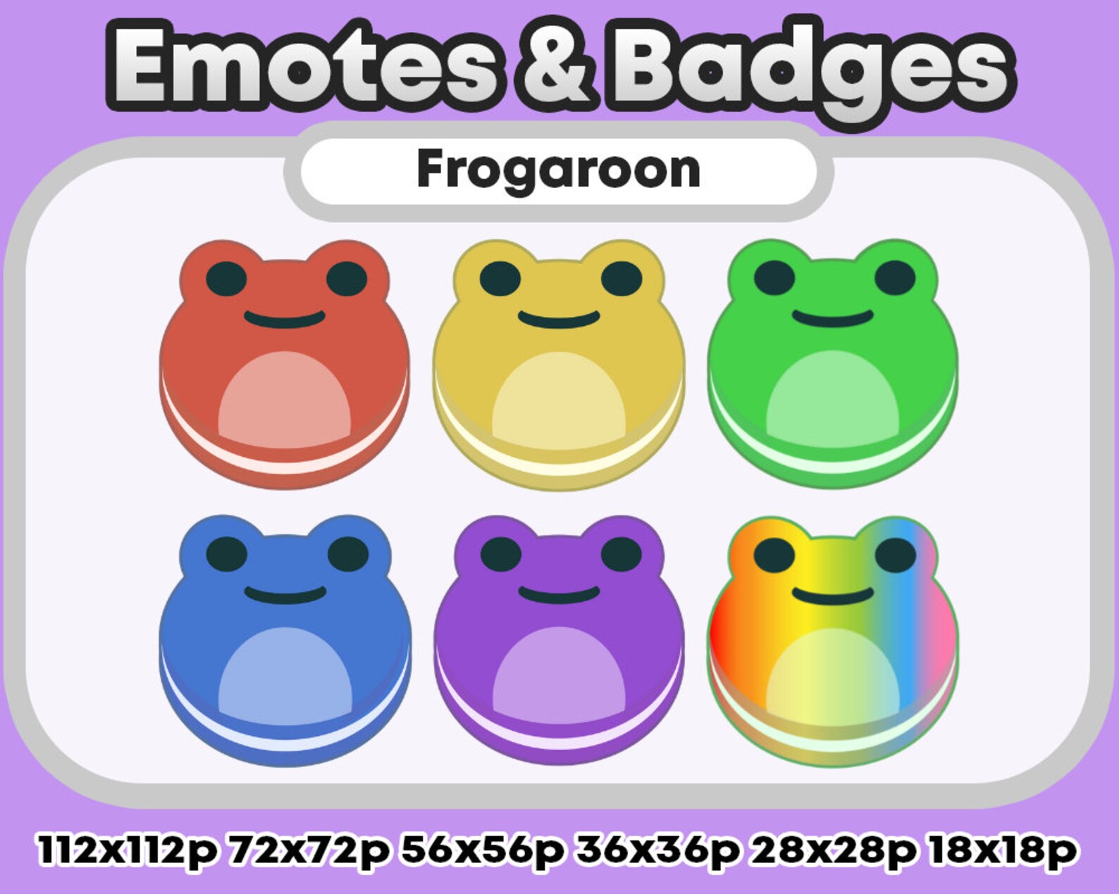 6x Frogaroon Dessert Froggy Emote, Channel Points, Role Icons or Sub ...