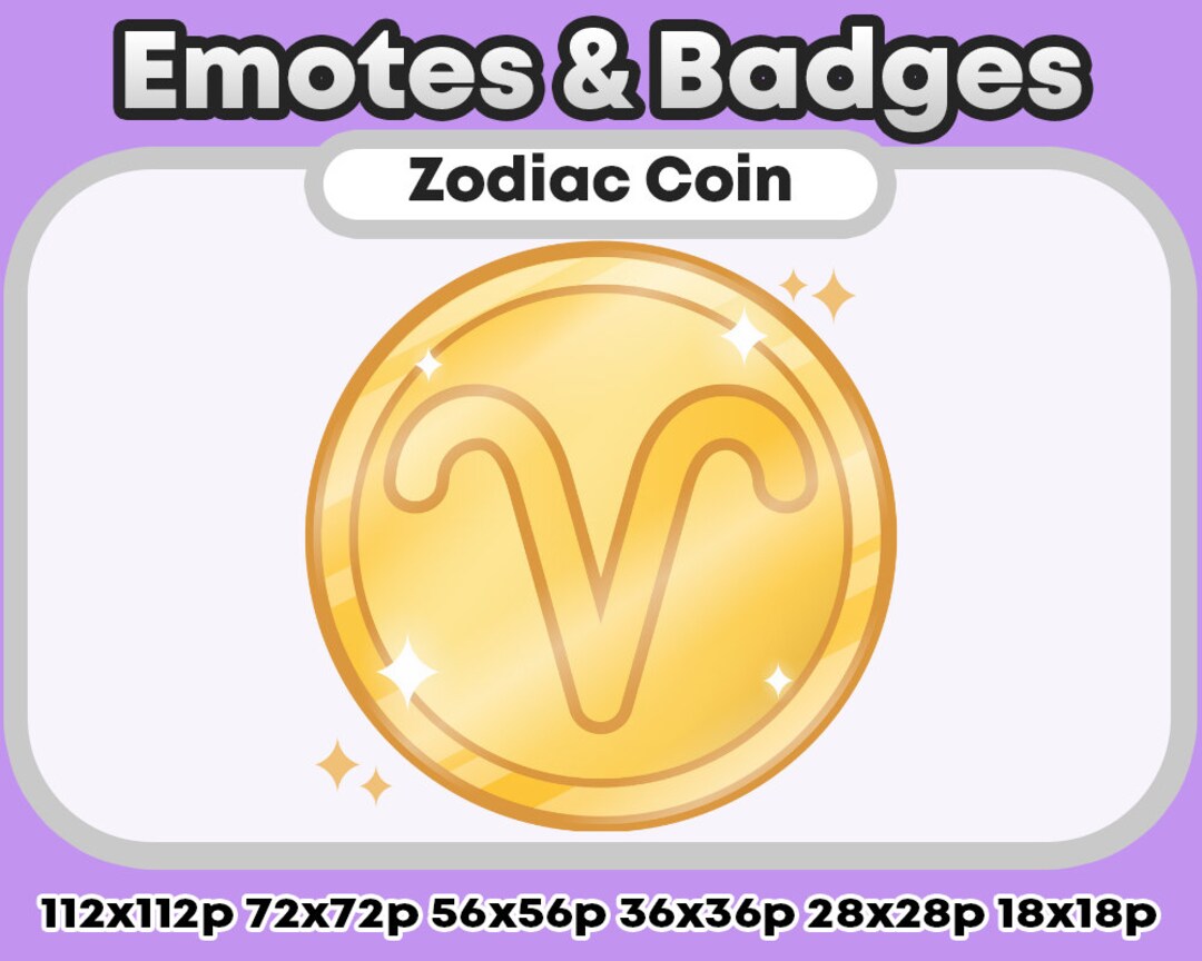 Gold Aries Metallic Zodiac Token Channel Points/ Emote / Role Icons or ...