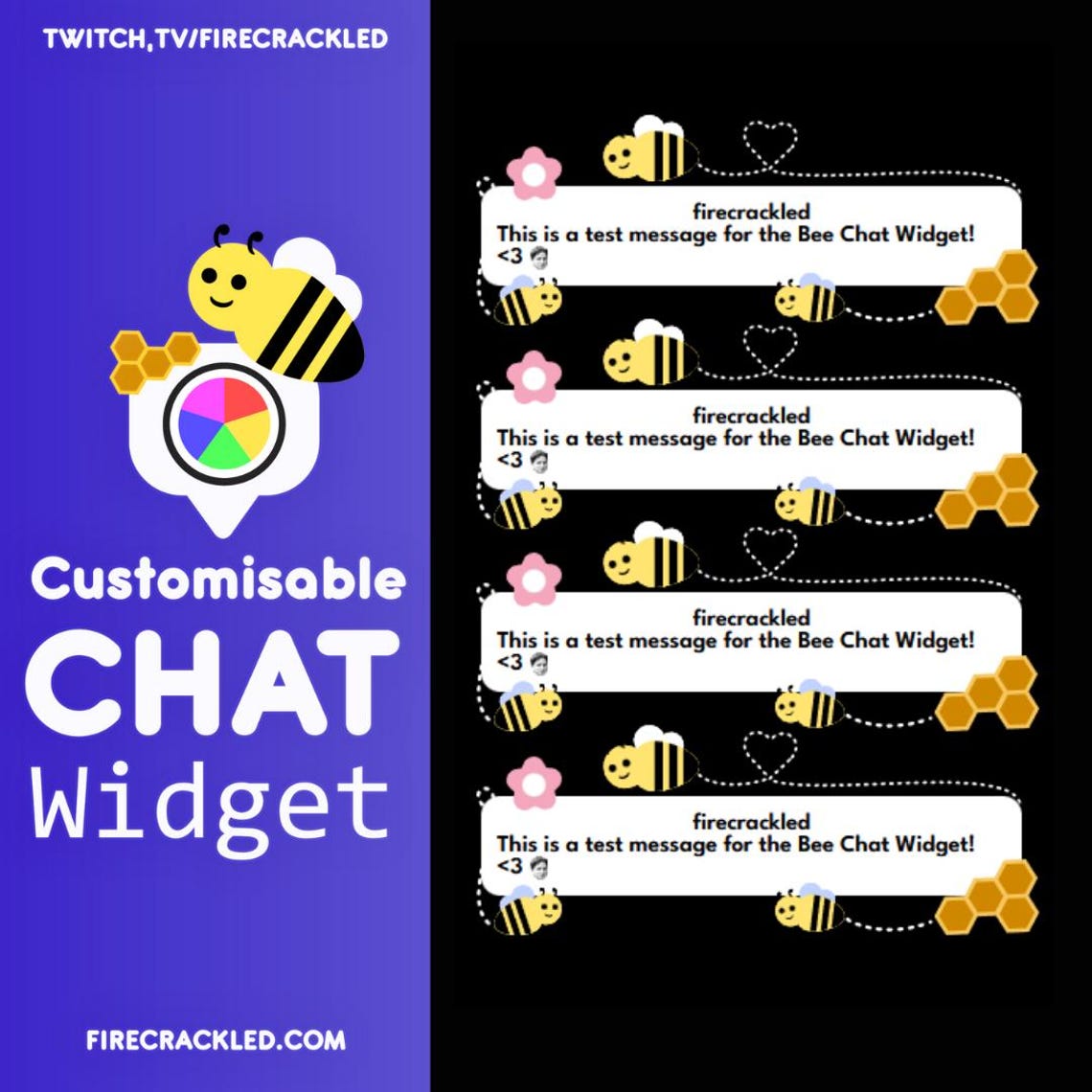 Bee & Honey Twitch Chat Widget - Animated - Works With OBS Studio ...