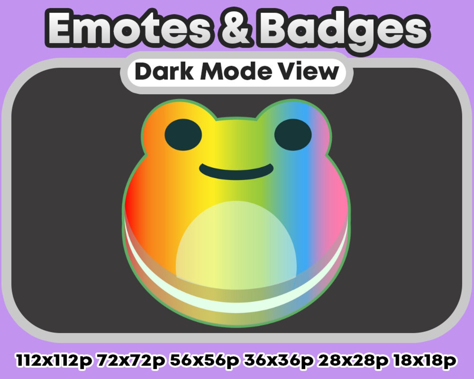 Rainbow Frogaroon Dessert Froggy Emote, Channel Points, Role Icons or ...