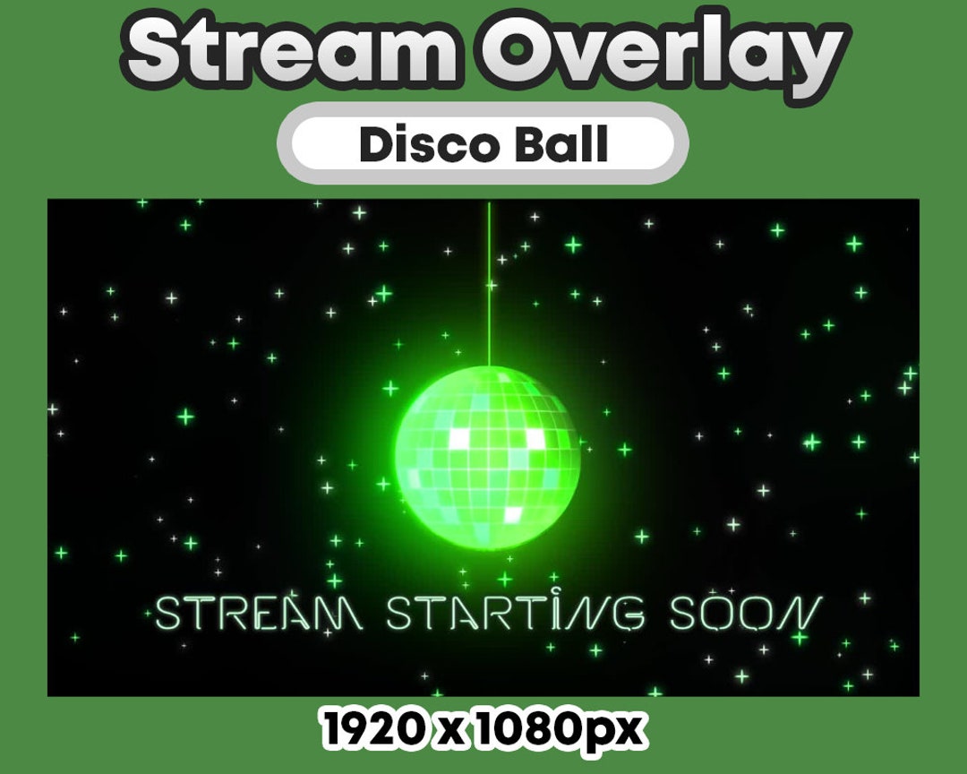 Animated Starry Disco Ball Twinkling - Green Twitch Overlays Scenes ...