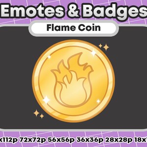 Gold Metallic Fire Token/flame Token Channel Points Role Icons or ...
