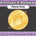 Gold Metallic Fire Token/flame Token Channel Points Role Icons or ...