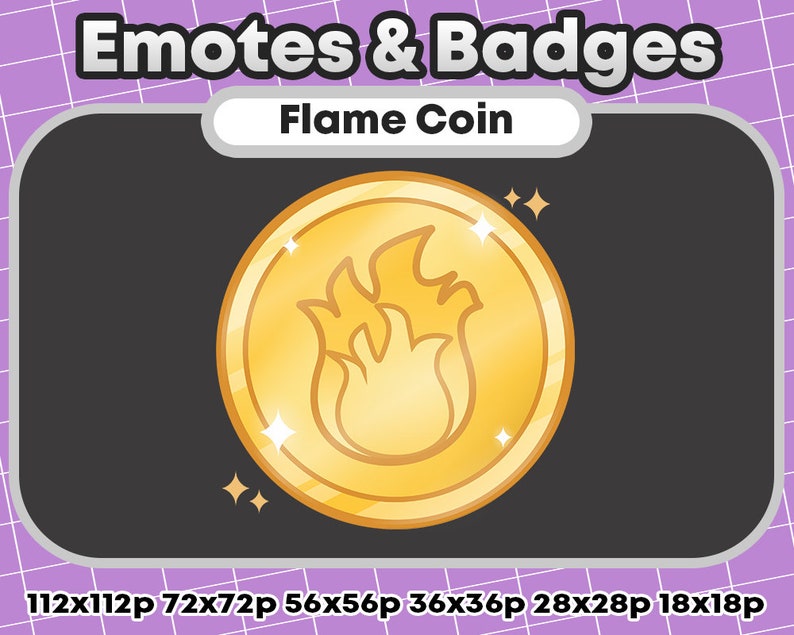 Gold Metallic Fire Token/flame Token Channel Points Role Icons or ...