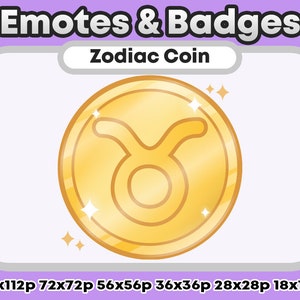 Gold Taurus Metallic Zodiac Token Channel Points/ Emote / Role Icons or ...