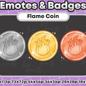 3x Metallic Fire Token/flame Token Channel Points Role Icons or Badges ...