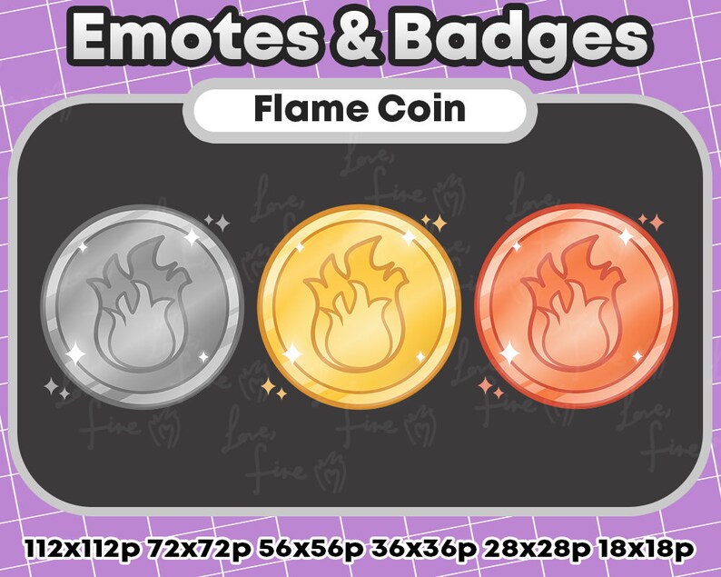 3x Metallic Fire Token/flame Token Channel Points Role Icons or Badges ...