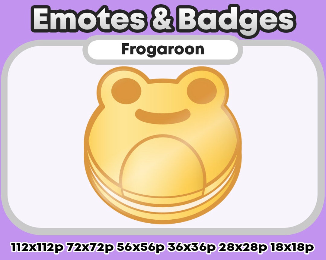 Gold Metallic Frogaroon Dessert Froggy Emote, Channel Points, Role ...