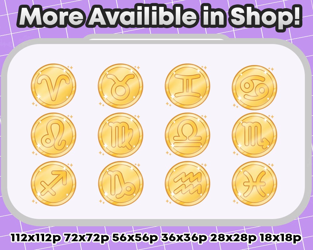 Gold Aries Metallic Zodiac Token Channel Points/ Emote / Role Icons or ...