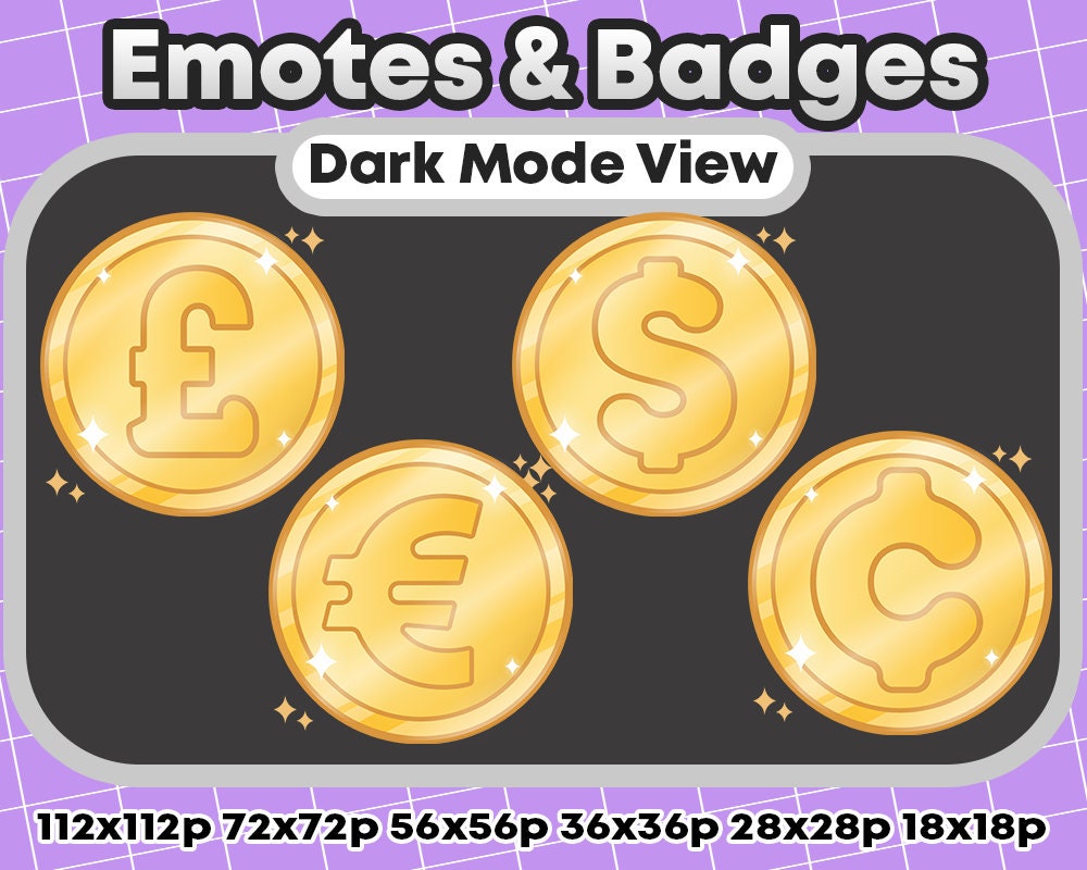 4x Gold Currency Metallic Token/coin Channel Points Role Icons or ...