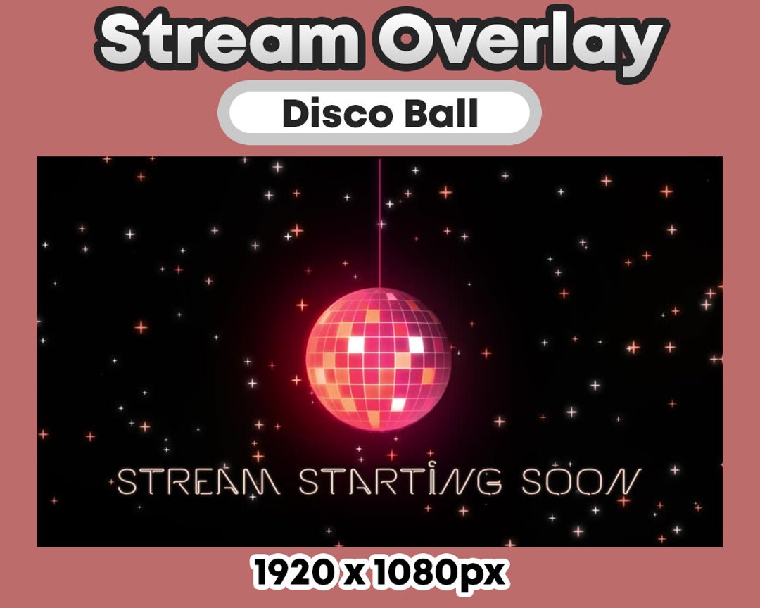 Animated Starry Disco Ball Twinkling - Red/berry Twitch Overlays Scenes ...