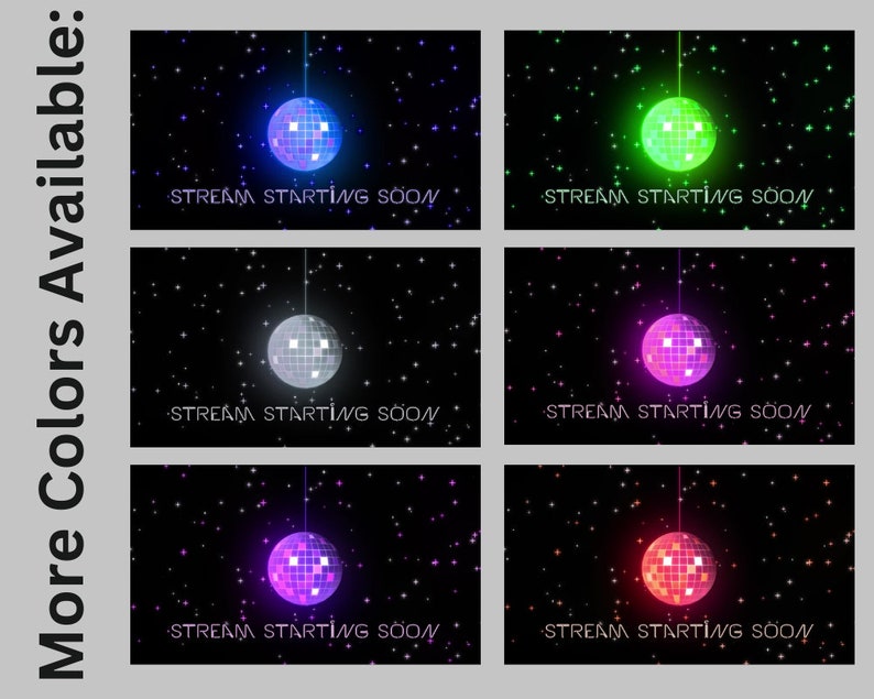 Animated Starry Disco Ball Twinkling Blue Twitch Overlays Scenes ...