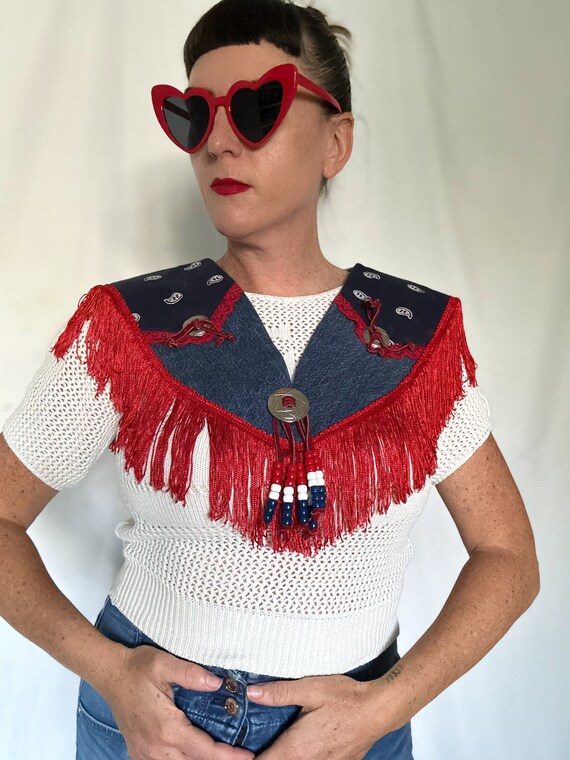 Sixties Inspired Beaded Collar Column Dress Large - Gem