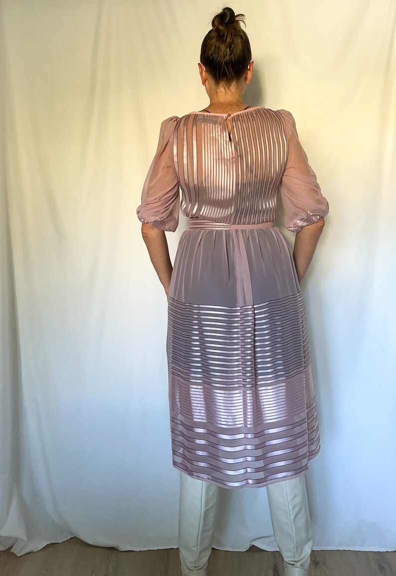 Vintage Sheer Pink Dress Etsy