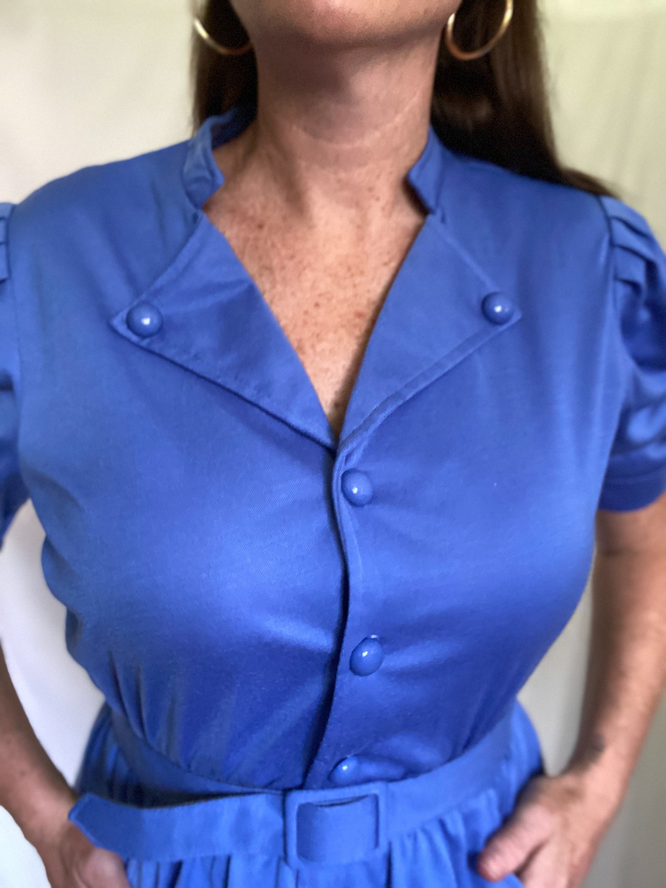 Vintage Cerulean Blue Dress With Pockets! - Etsy