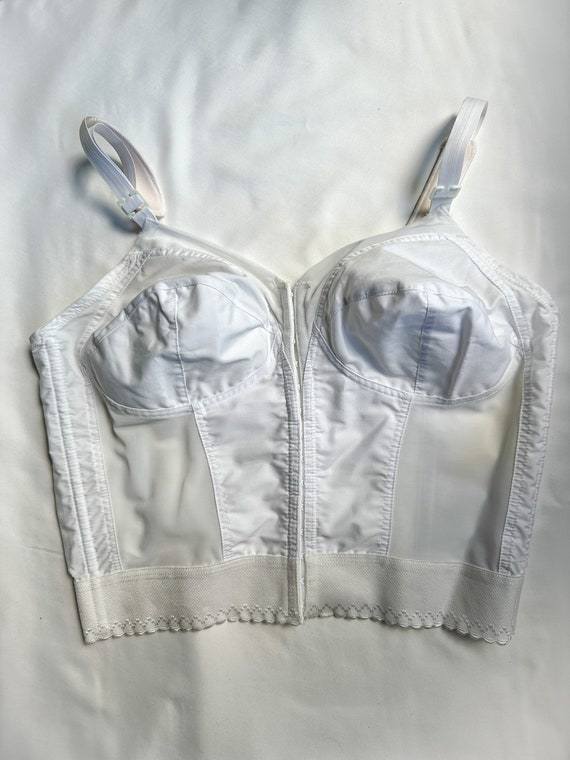 1970s Corset Bra // 70s Lace White Corset //Bombshell… - Gem