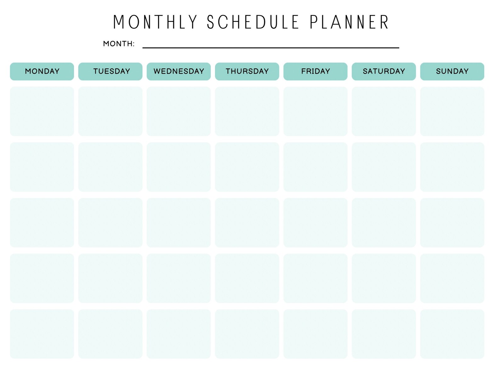Minimalist Mint Daily, Weekly, Monthly Planner Template - Etsy