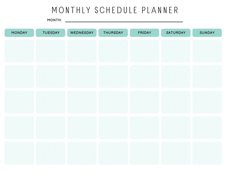Minimalist Mint Daily, Weekly, Monthly Planner Template - Etsy