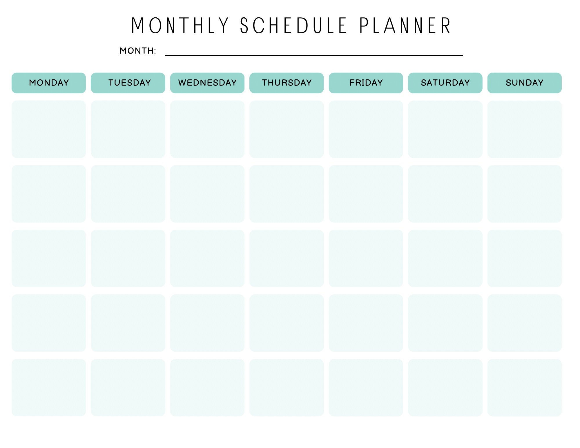 Minimalist Mint Daily, Weekly, Monthly Planner Template - Etsy