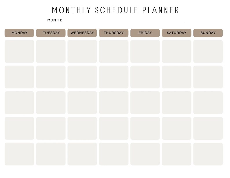 Minimalist Neutral Daily, Weekly, Monthly Planner Template - Etsy